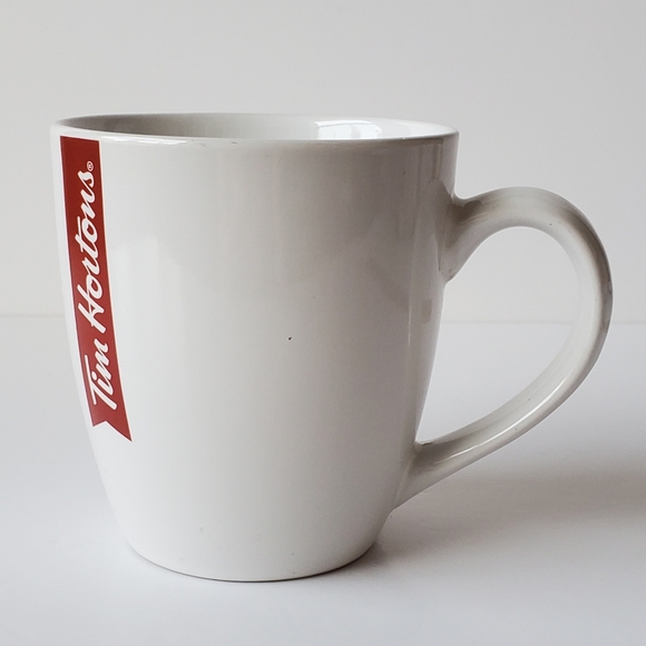 Tim Hortons | Dining | Tim Hortons Coffee White Red Ribbon Banner Mug ...